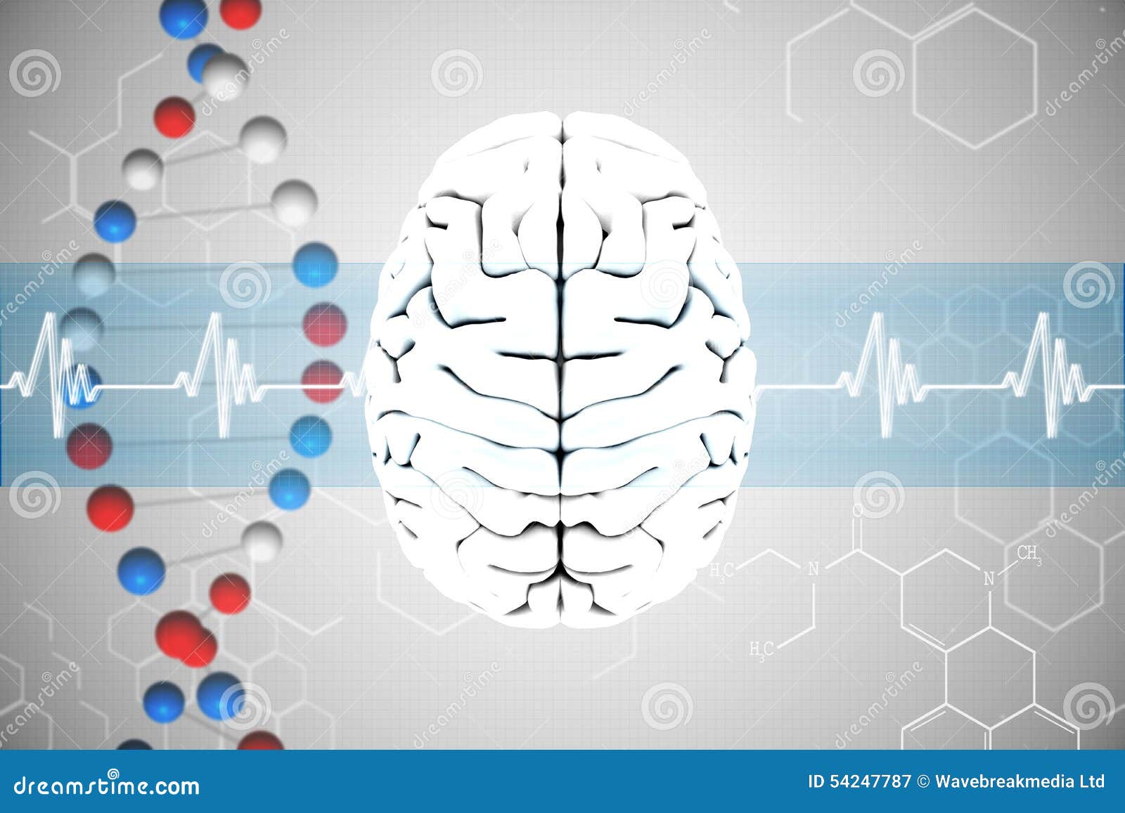 Composite image of brain stock illustration. Illustration of genes ...
