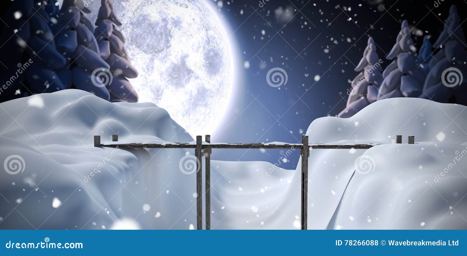 Composite Image of Bridge on Snow Covered Mountain Stock Illustration ...