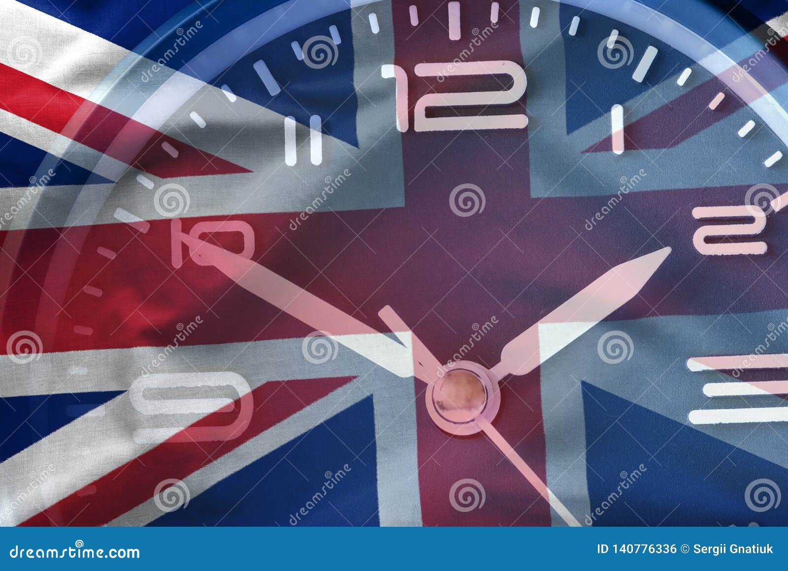 Composite Image of the British Flag and a Clock Stock Photo - Image of ...