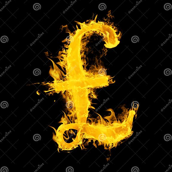 Composite Image of British Pound on Fire Stock Illustration ...