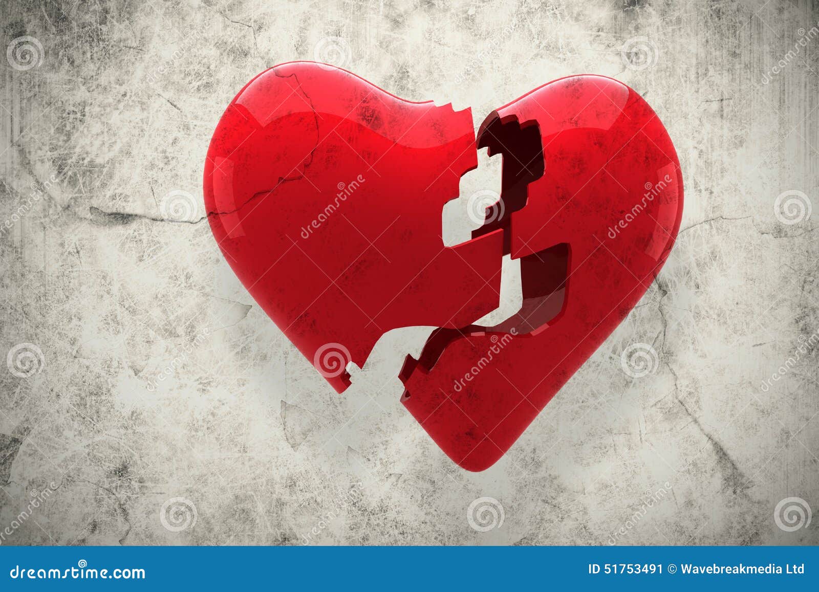 A Composite Image of Broken Heart Stock Illustration - Illustration of ...
