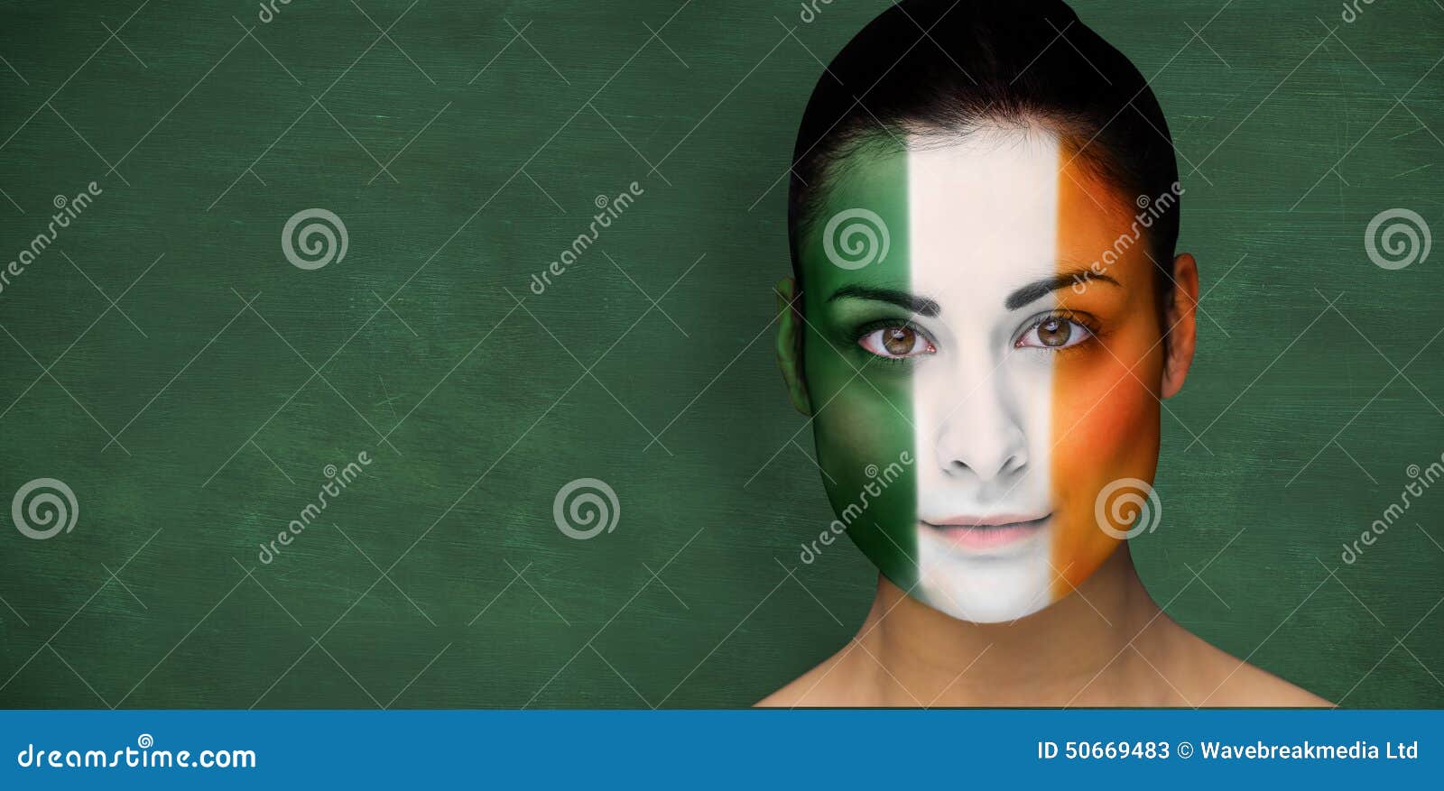 Composite Image of Brunette in Irish Face Paint Stock Image - Image of ...
