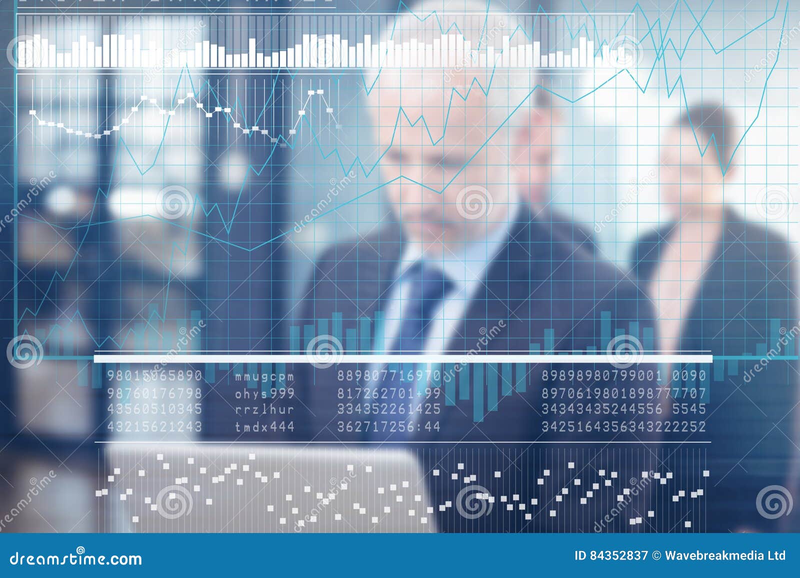 Composite Image of Business Interface with Graphs and Data Stock Image ...