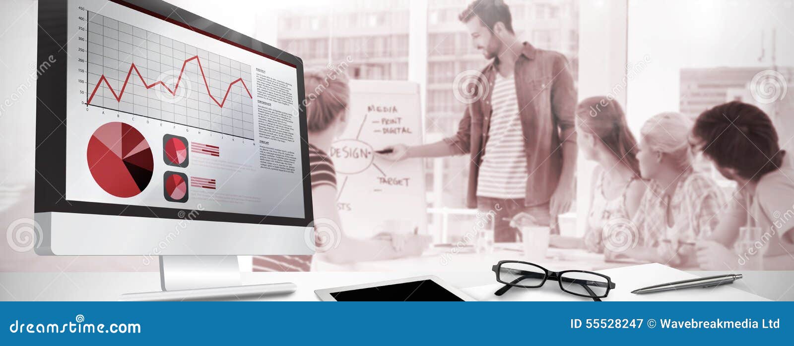 Composite Image of Business Interface with Graphs and Data Stock Image ...