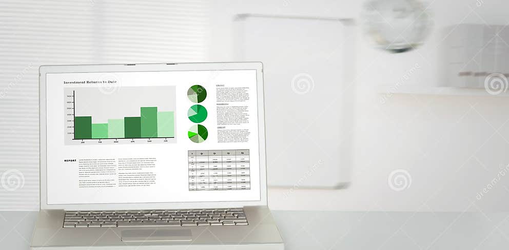 Composite Image of Business Interface with Graphs and Data Stock ...