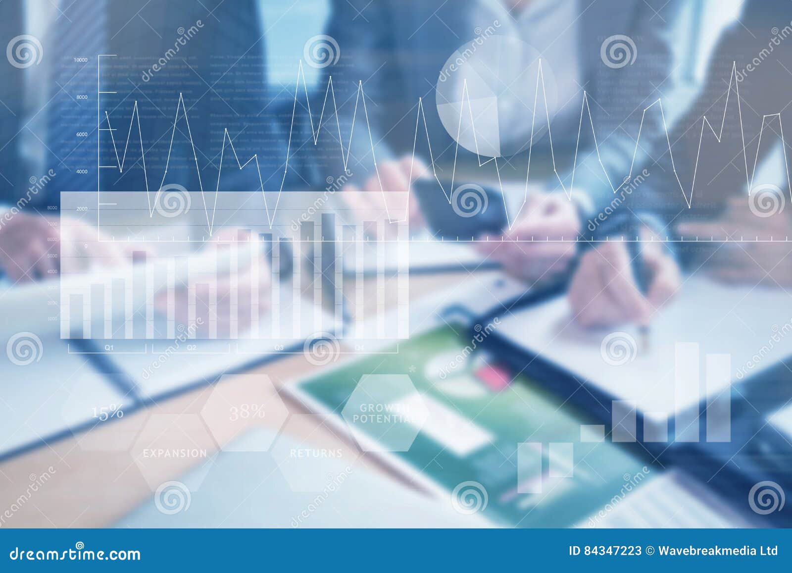 Composite Image of Business Interface with Graphs and Data Stock Image ...
