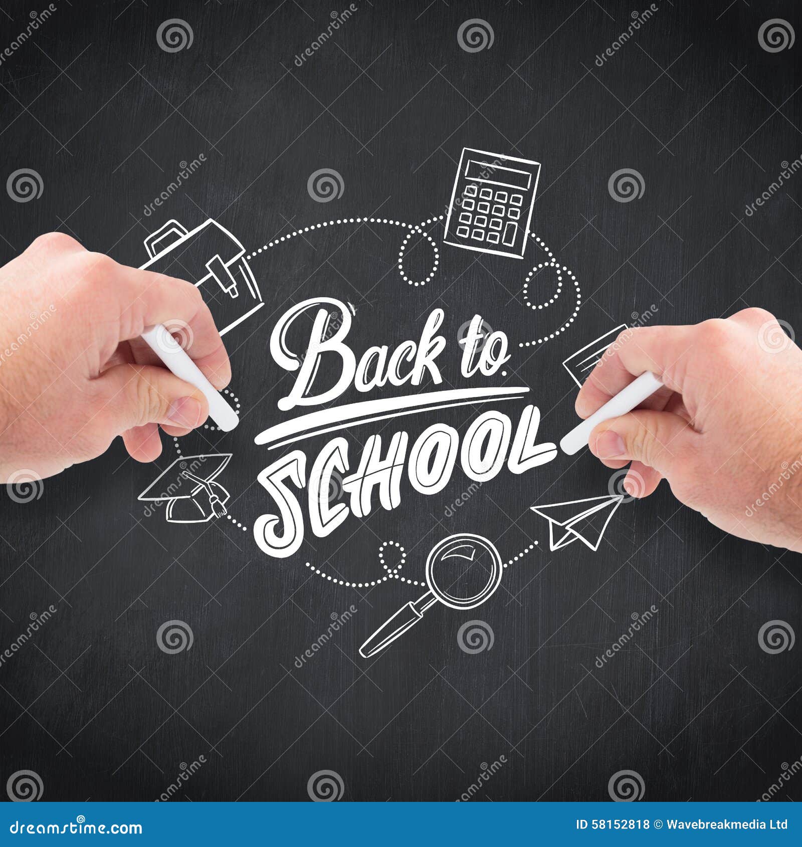 Composite Image of Business Man Writing with Chalk Stock Photo - Image ...