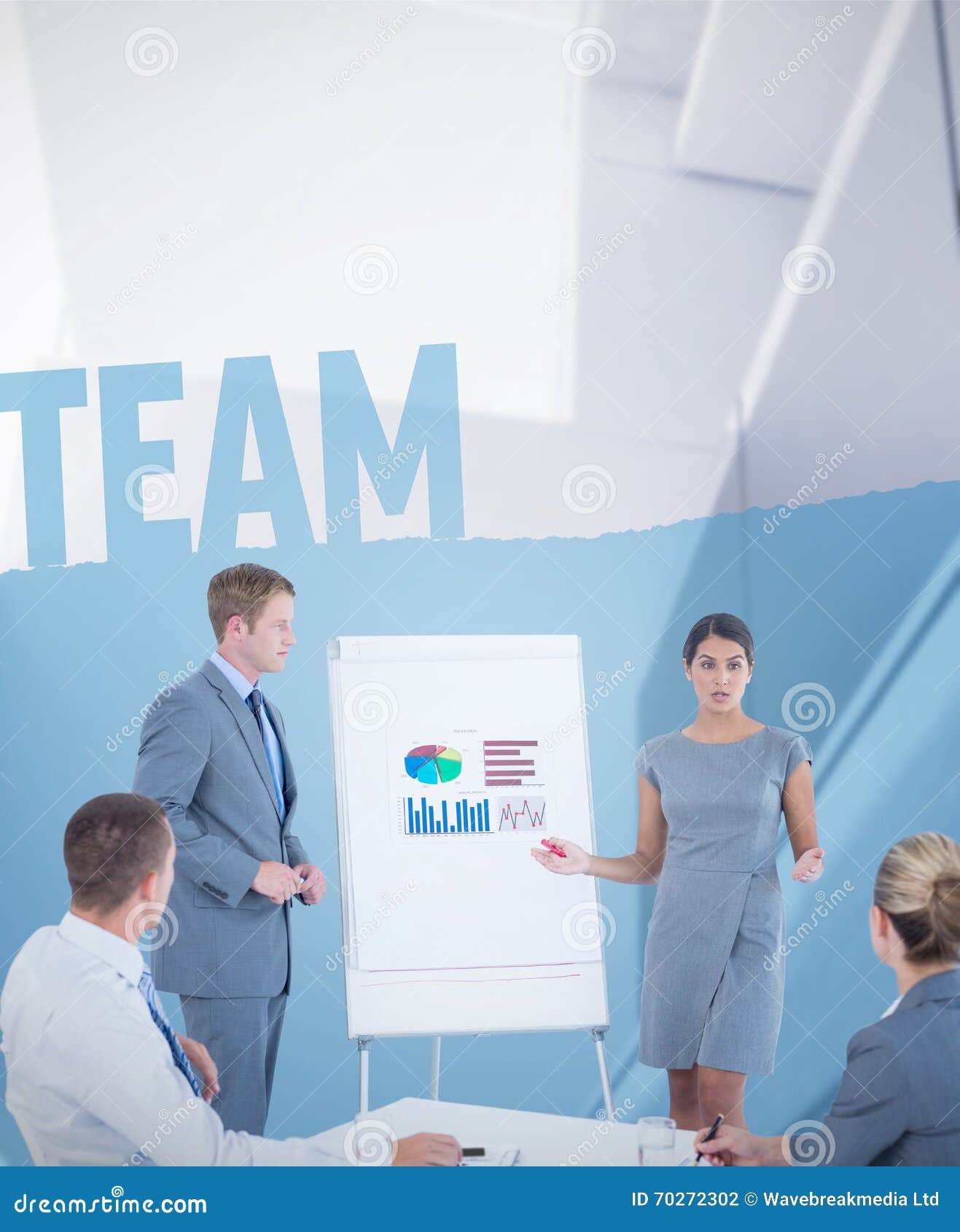 Composite Image of Business People Doing Statistics Presentation Stock ...