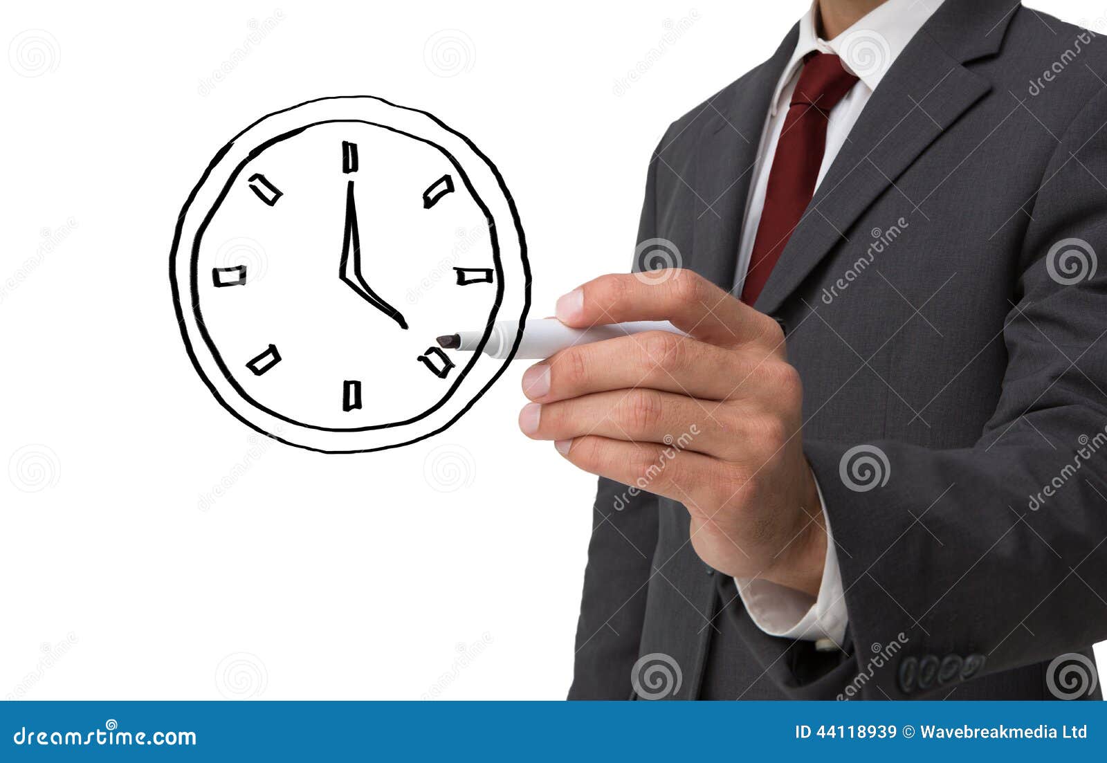 Composite Image of Business Person Drawing Stock Image - Image of clock ...