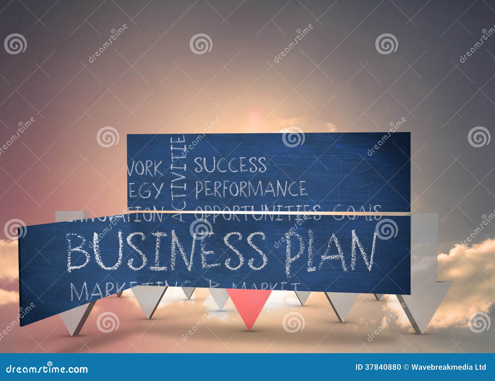 Composite Image of Business Plan on Abstract Screen Stock Illustration ...