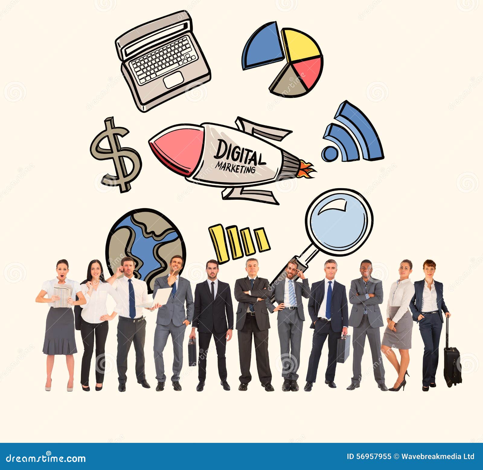 Composite Image of Business Team Stock Image - Image of : 56957955