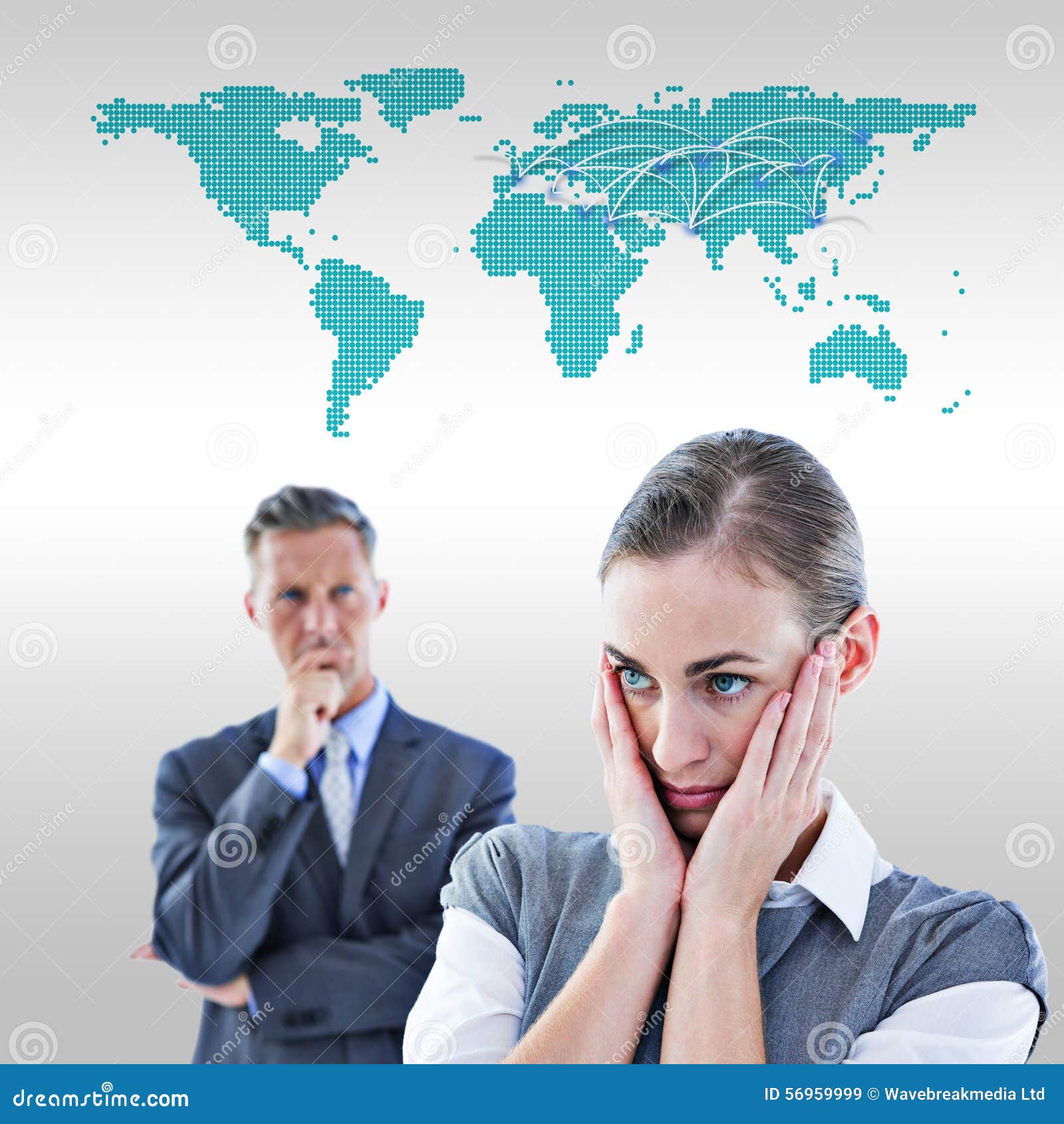 Composite Image of Business Team Thinking Stock Image - Image of mature ...