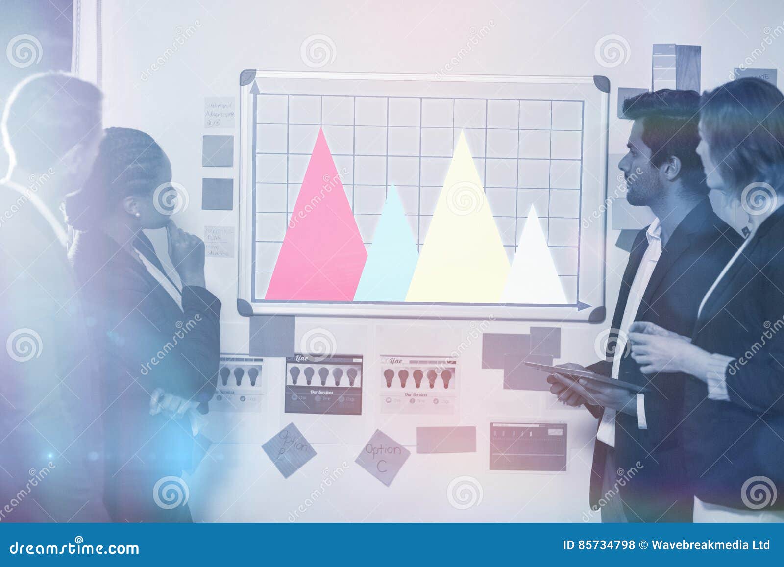 Composite Image of Business Team Working on Graph Stock Photo - Image ...