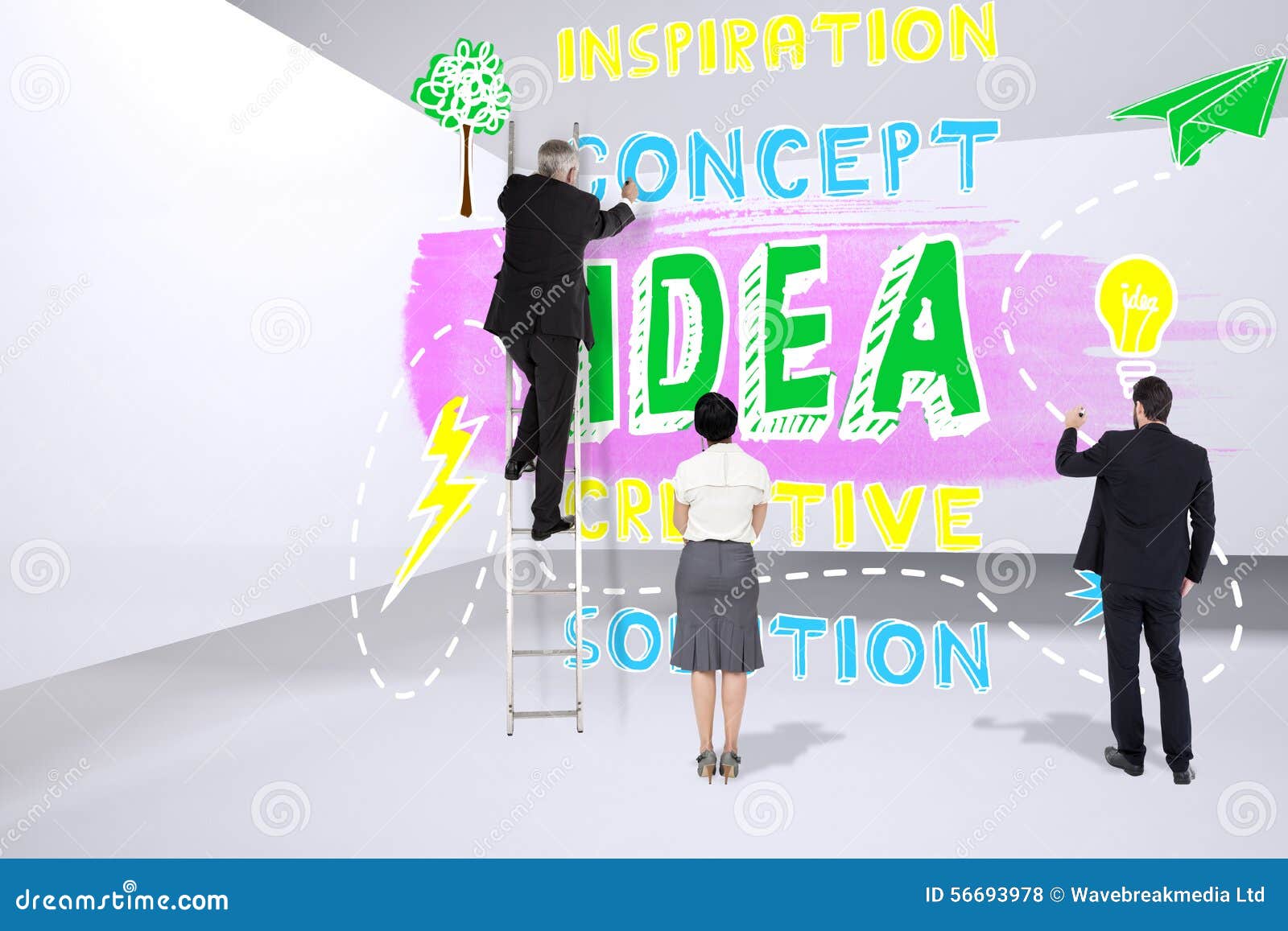 Composite Image of Business Team Writing Stock Photo - Image of ...