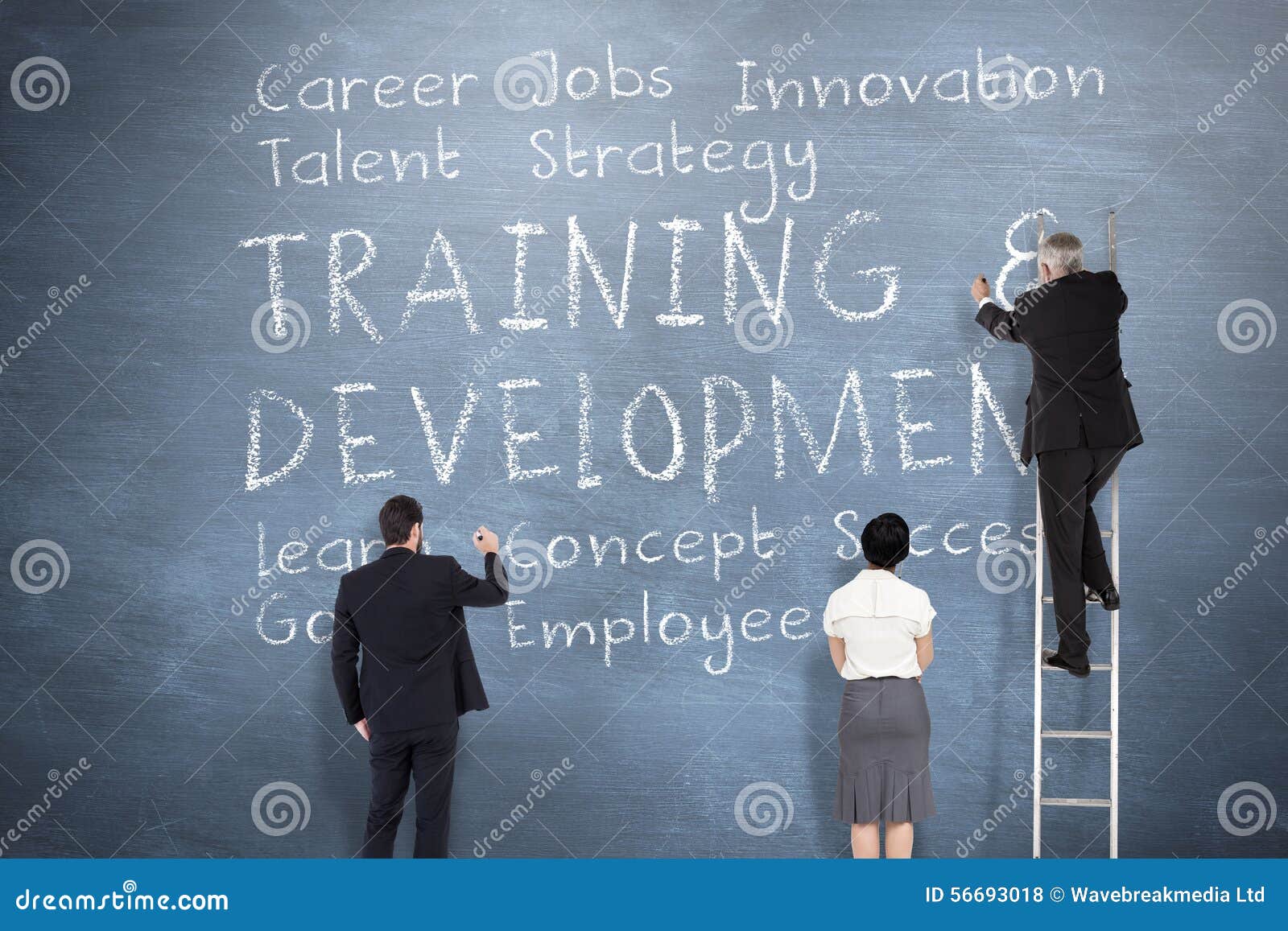 Composite Image of Business Team Writing Stock Photo - Image of adult ...