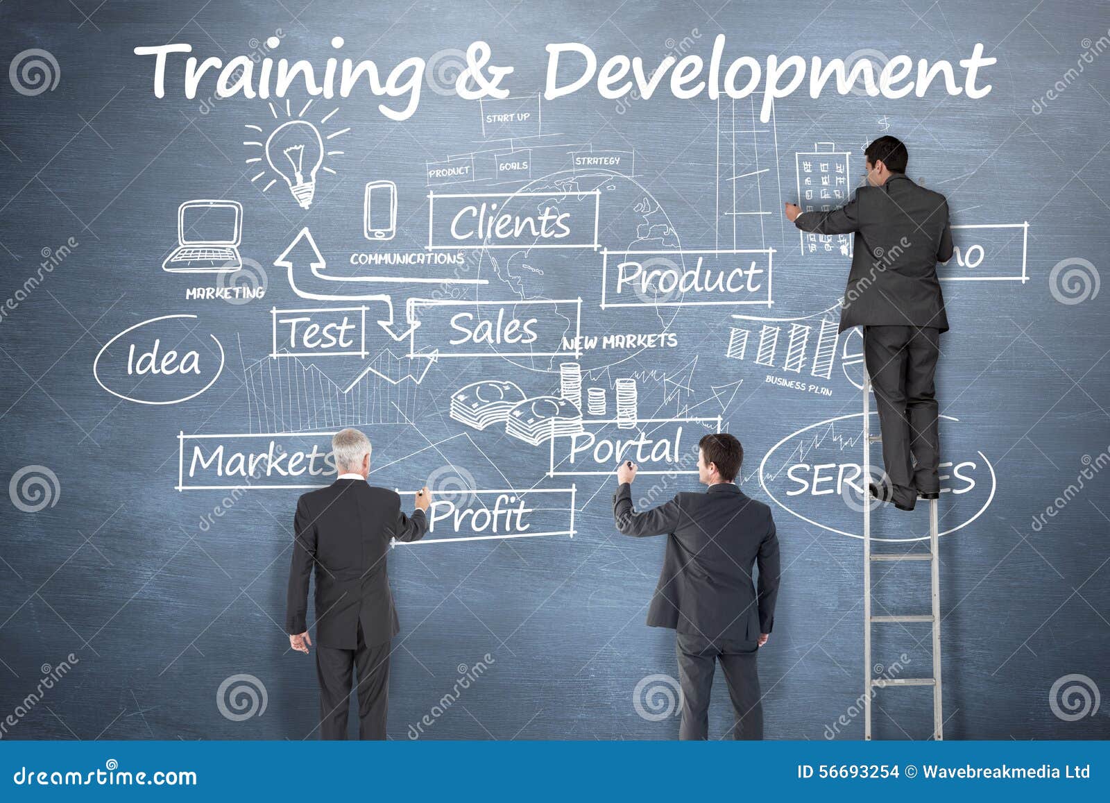 Composite Image of Business Team Writing Stock Photo - Image of clients ...