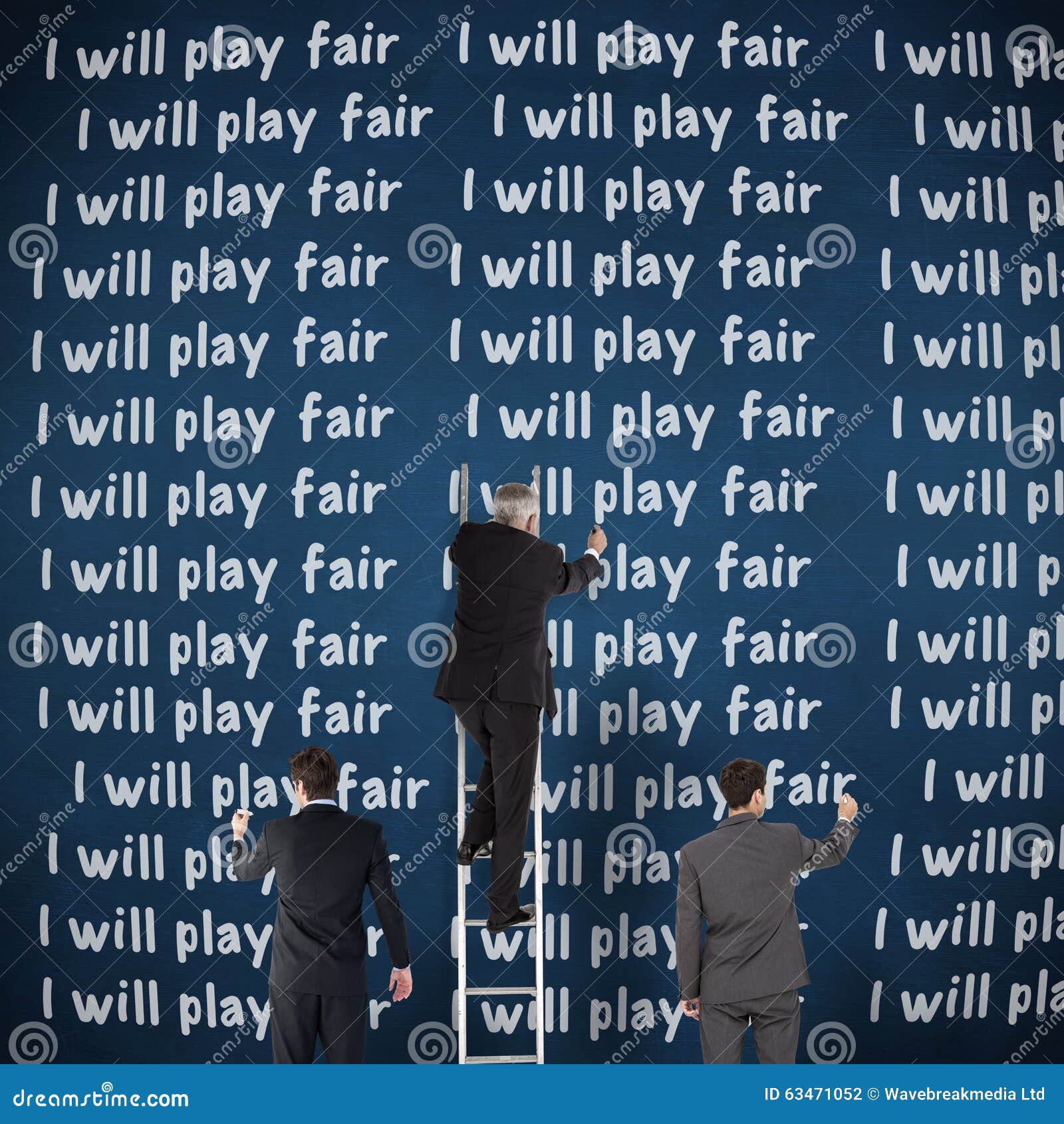 Composite Image of Business Team Writing Stock Photo - Image of dressed ...