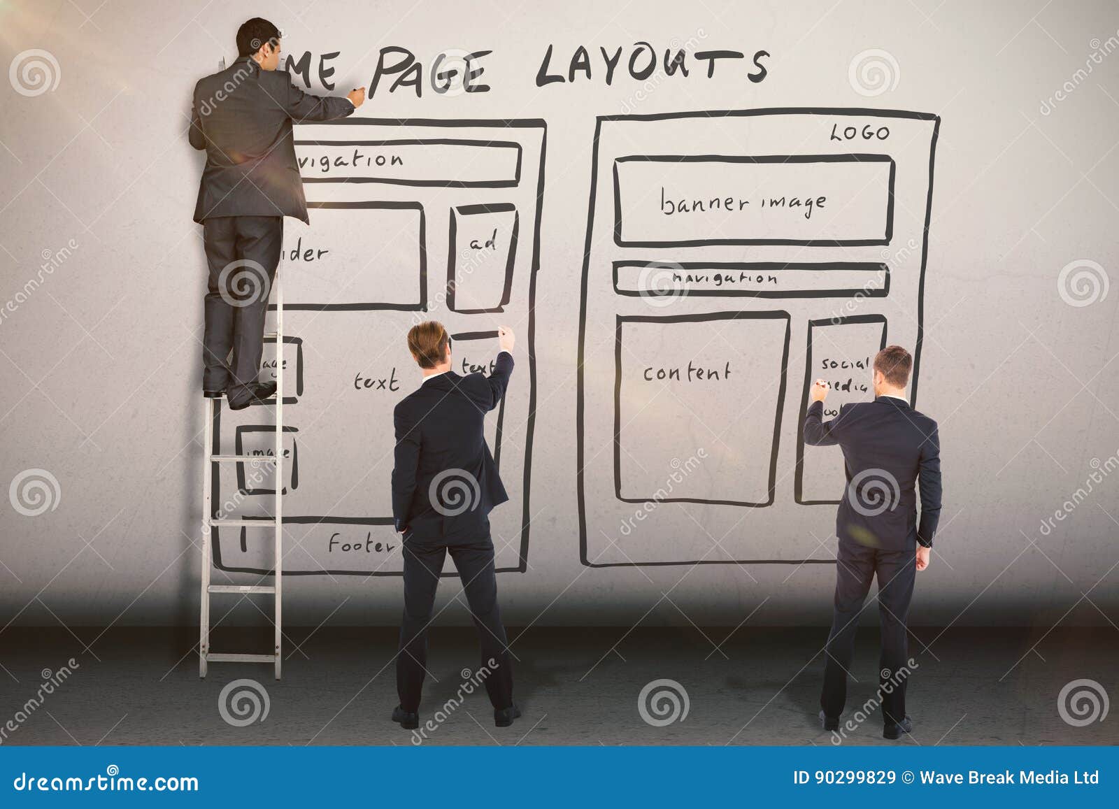 Composite Image of Business Team Writing Stock Image - Image of ...