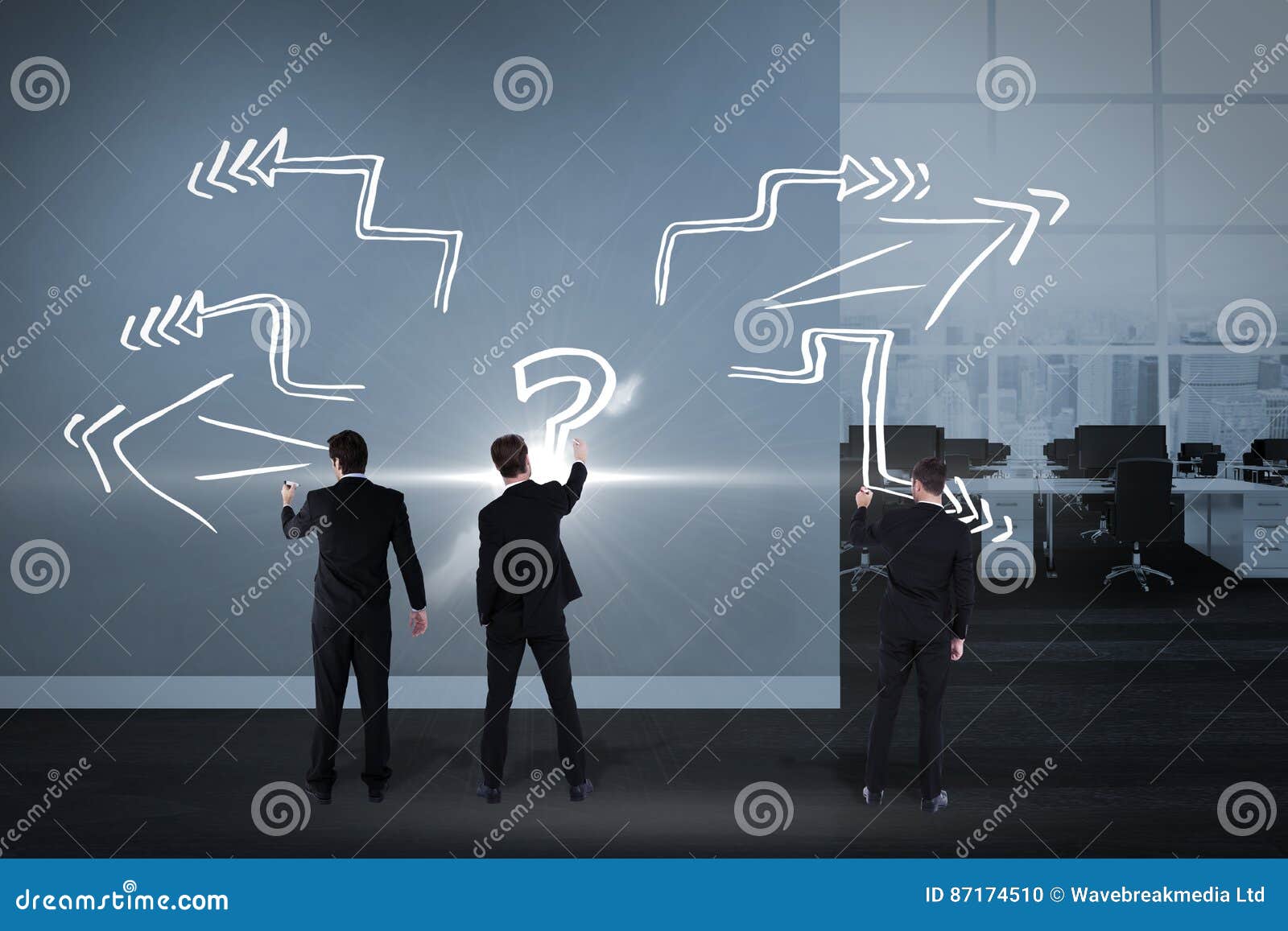 Composite Image of Business Team Writing Stock Photo - Image of ...