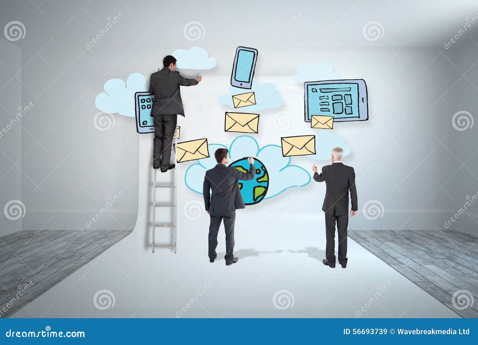 Composite Image of Business Team Writing Stock Image - Image of ...