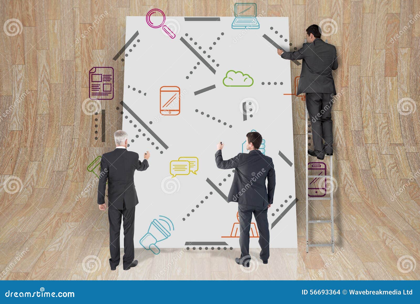 Composite Image of Business Team Writing Stock Photo - Image of ...