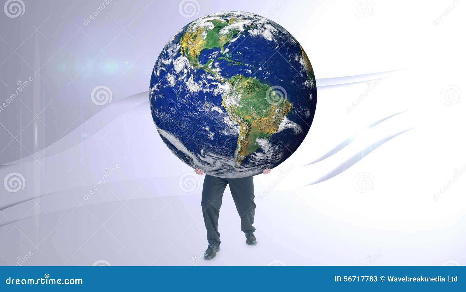 Composite Image of Businessman Carrying the World Stock Illustration ...