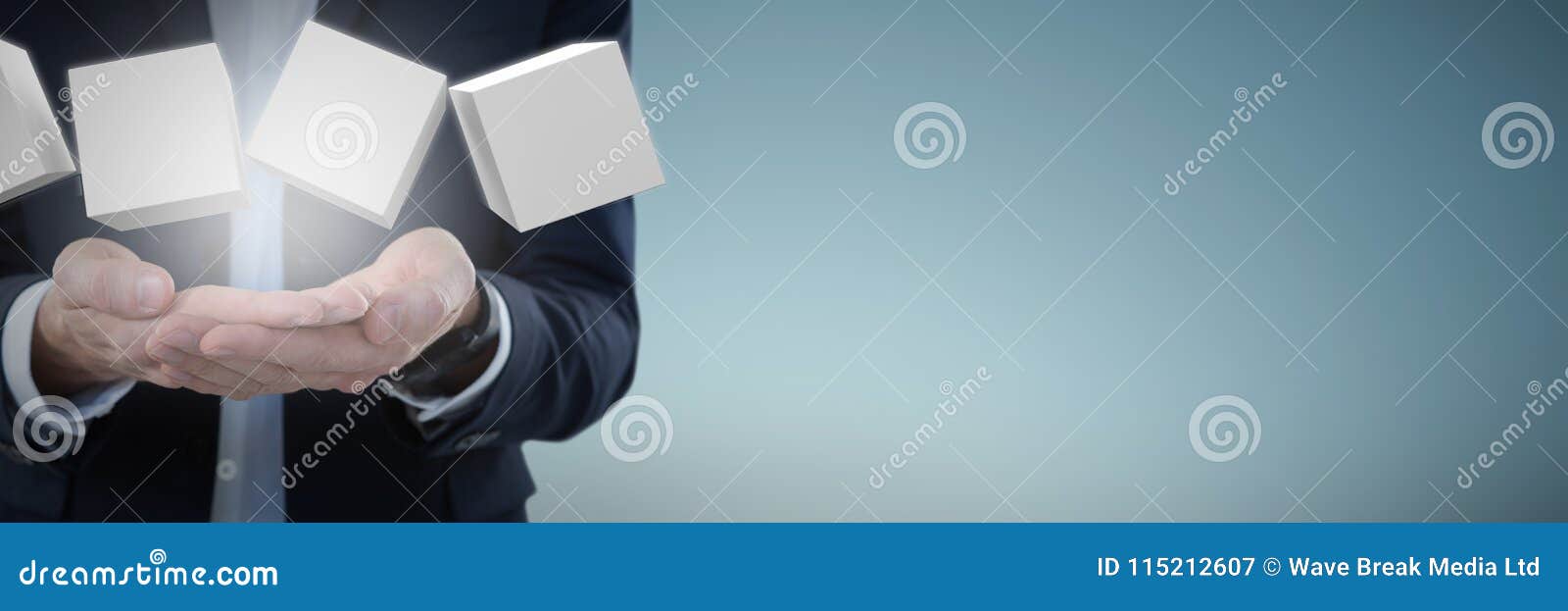 Composite Image of Businessman Presenting Object Stock Image - Image of ...