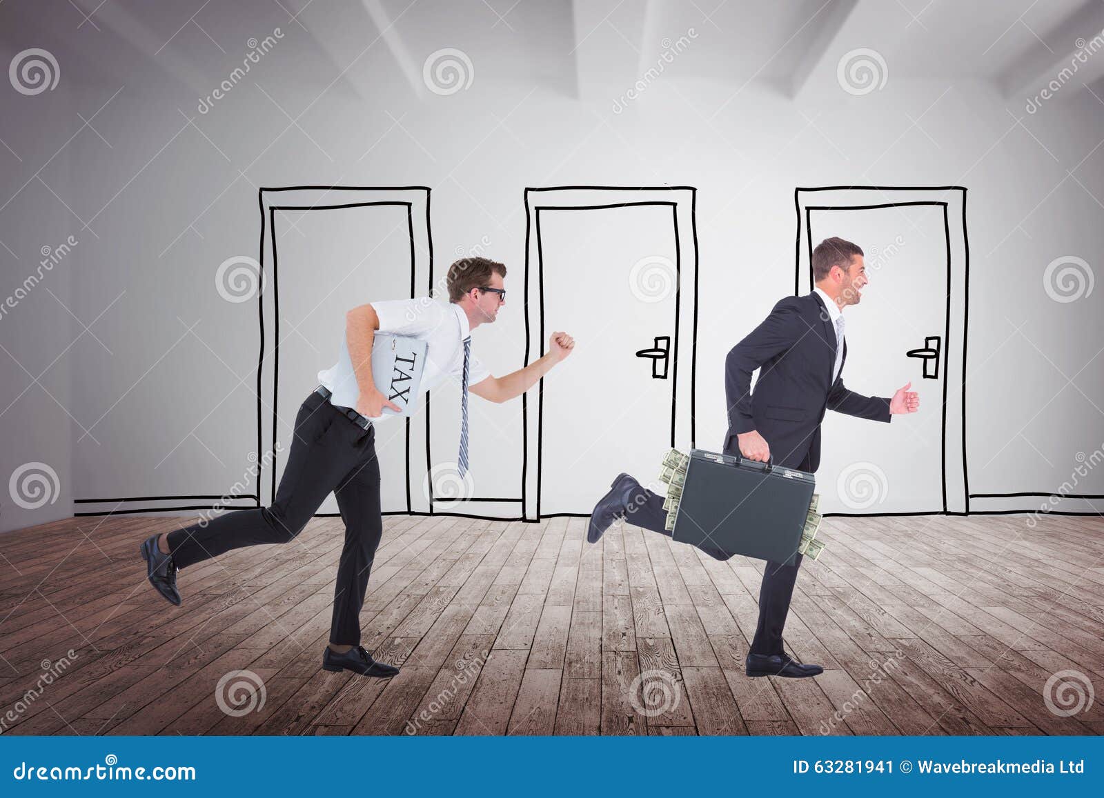 Composite Image of Businessman Rushing with Tax Folder Stock Image ...