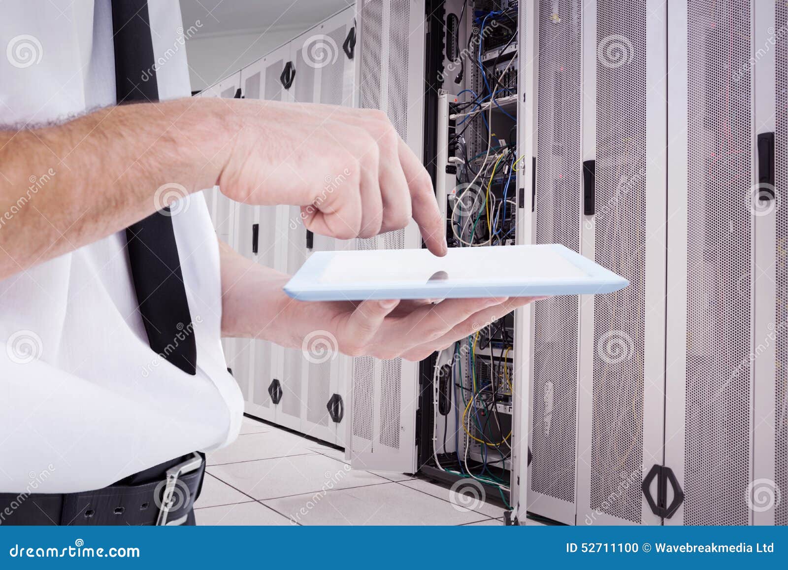 Composite Image of Businessman Scrolling on His Tablet Pc Stock Photo ...