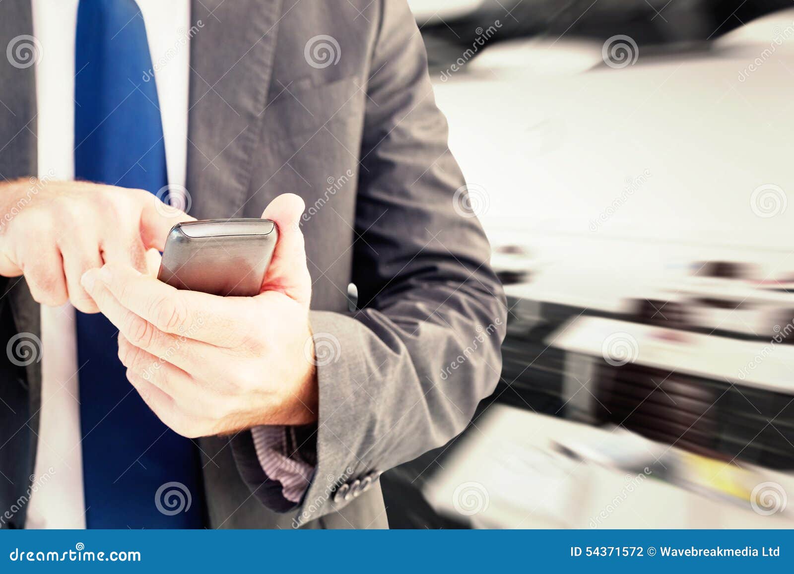 Composite Image of Businessman Sending a Text Message Stock Photo ...