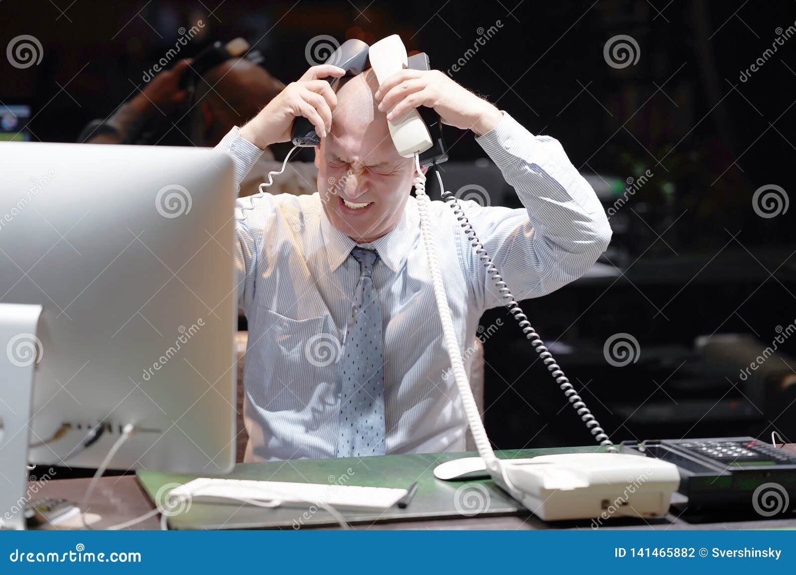 Composite Image of Businessman Stressed Out at Work Stock Photo - Image ...