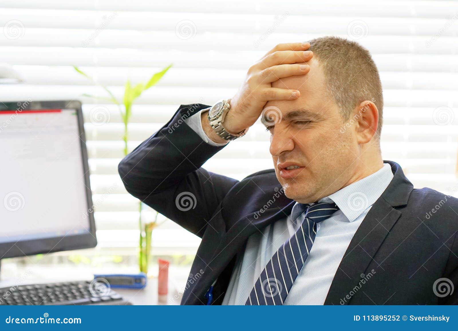 Composite Image of Businessman Stressed Out at Work Stock Photo - Image ...
