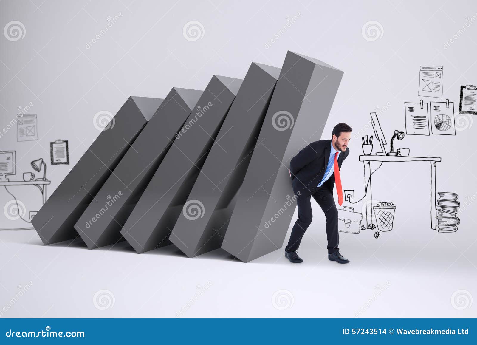 Composite Image Of Businessman In Suit Carrying Something Heavy Stock ...