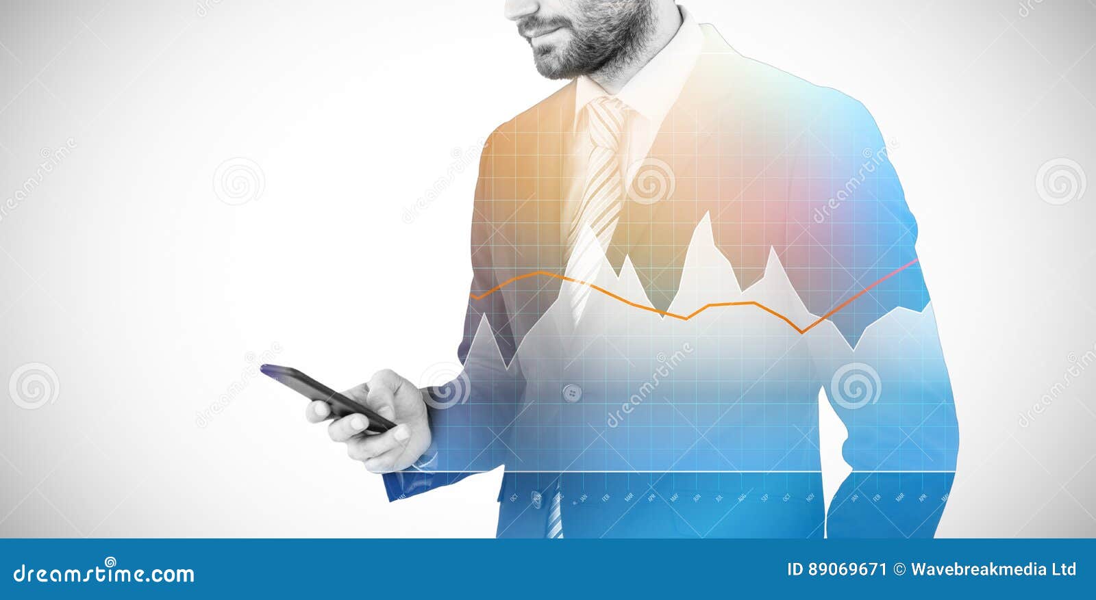 Composite Image of Businessman Text Messaging on Mobile Phone 3d Stock ...