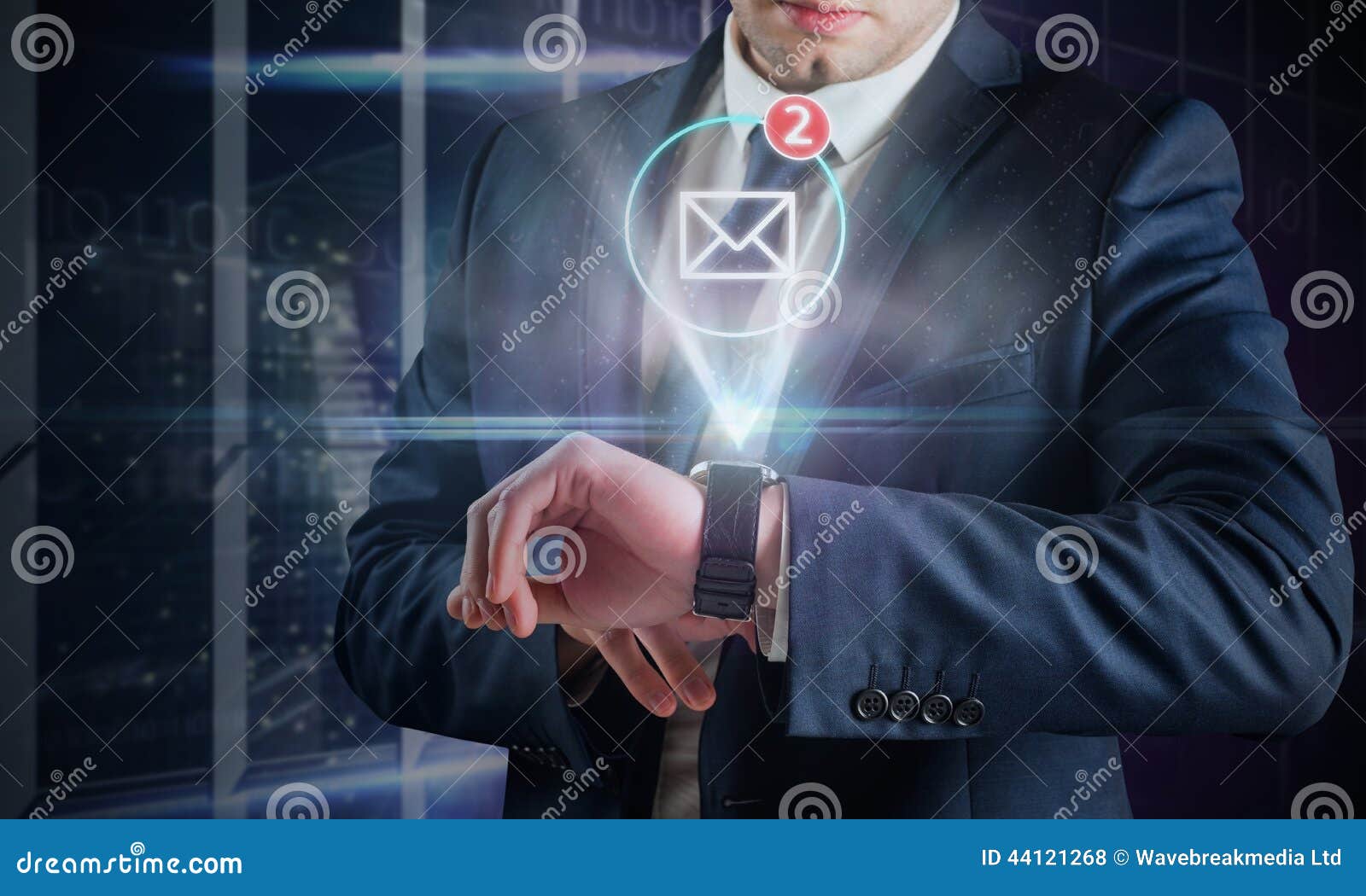 Composite Image of Businessman Using Hologram Watch Stock Photo - Image ...