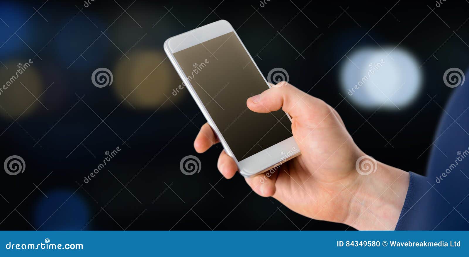Composite Image of Businessman Using Mobile Phone Over White Background ...