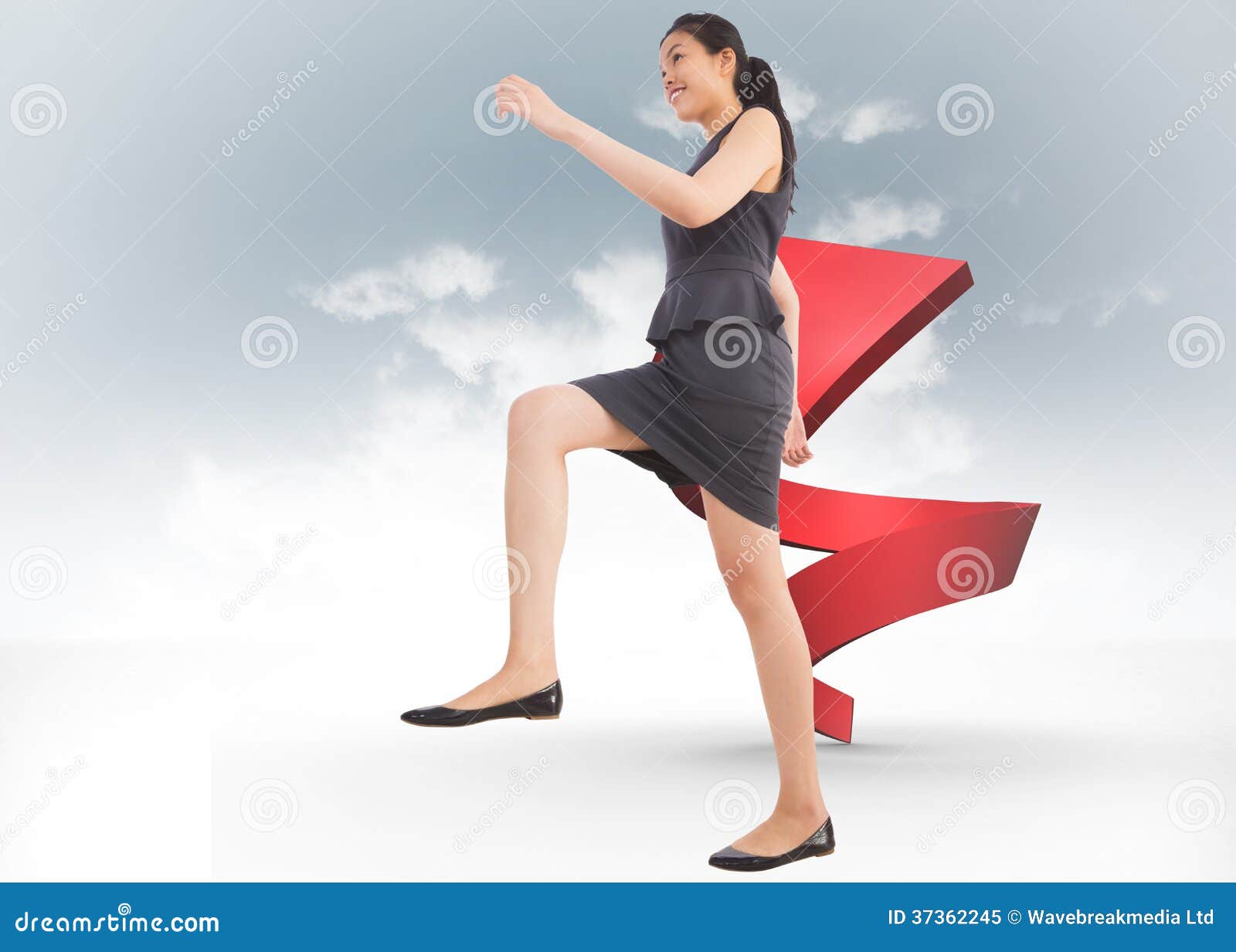 Composite Image of Businesswoman Stepping Up Stock Image - Image of ...