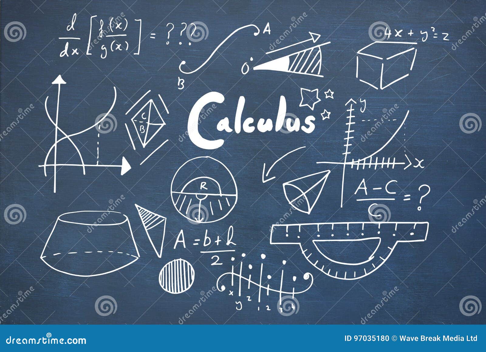 Composite Image of Calculus Text with Geometric Shapes Stock ...