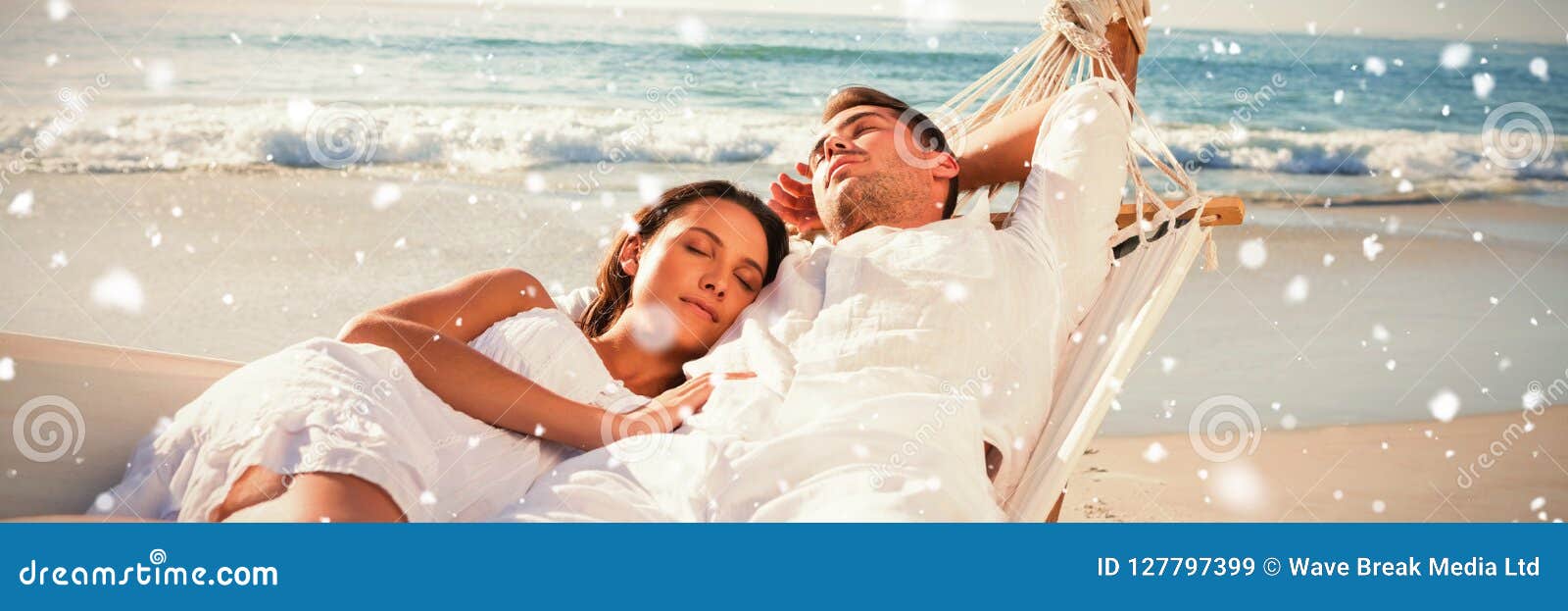 Composite Image of Calm Couple Napping in a Hammock Stock Image - Image ...