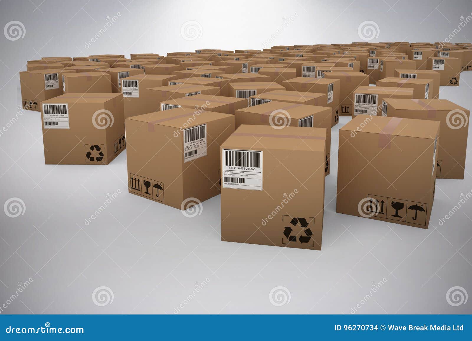 Composite Image of Cardboard Courier Boxes Stock Illustration ...