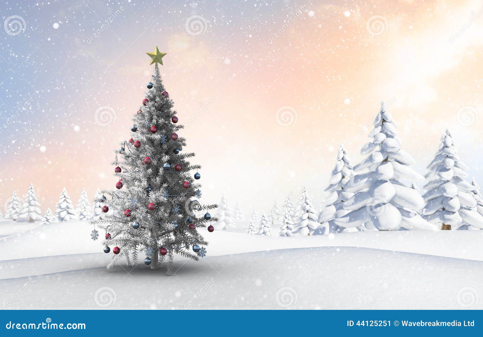 Composite Image of Christmas Tree Stock Illustration - Illustration of ...