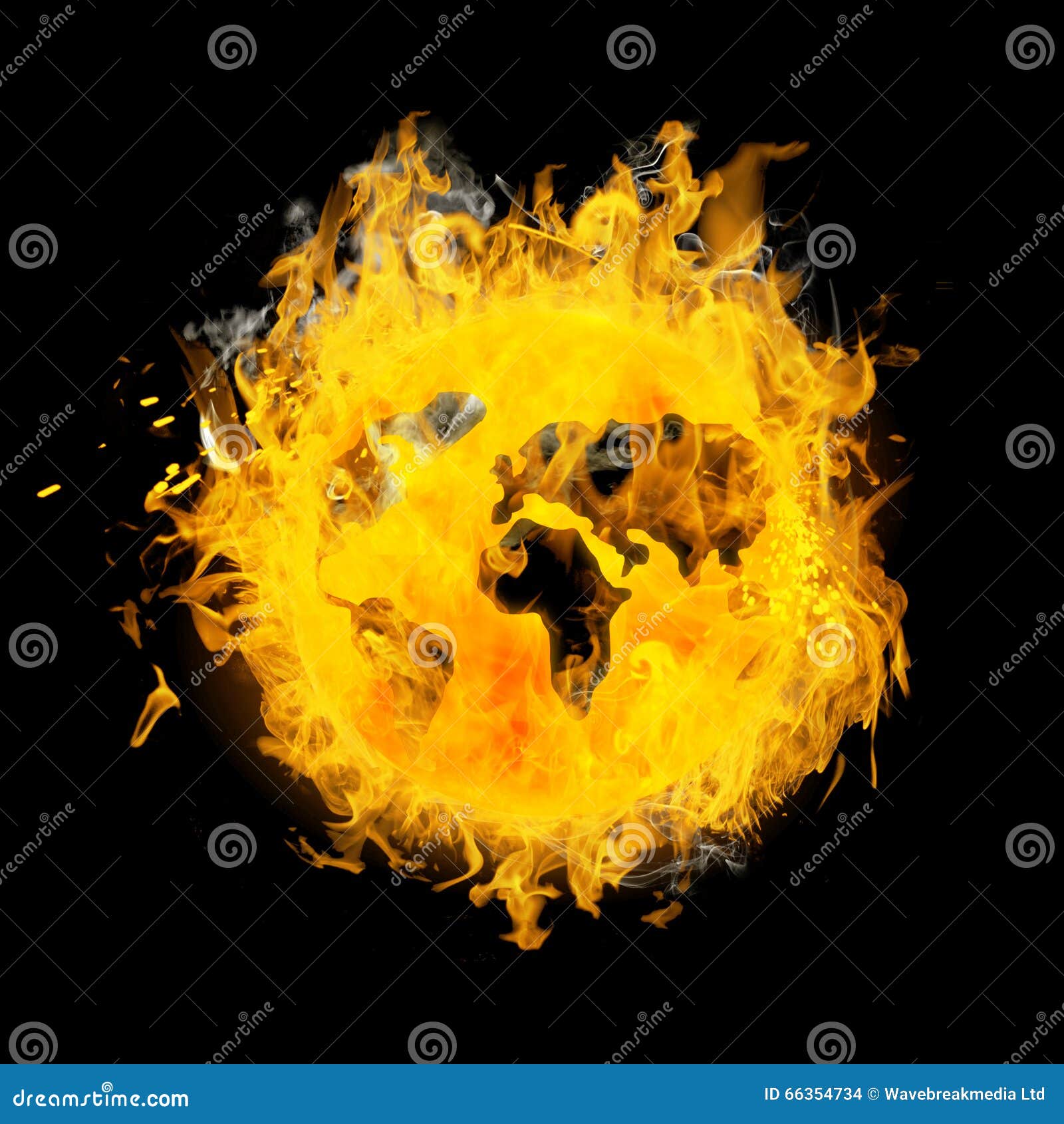 Composite Image of Circle on Fire Stock Illustration - Illustration of ...