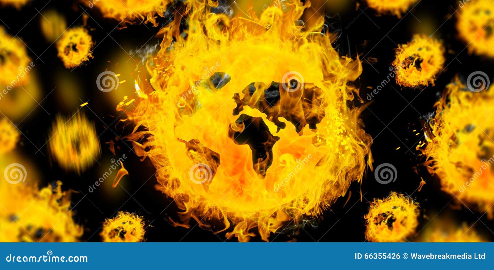 Composite Image of Circle on Fire Stock Illustration - Illustration of ...