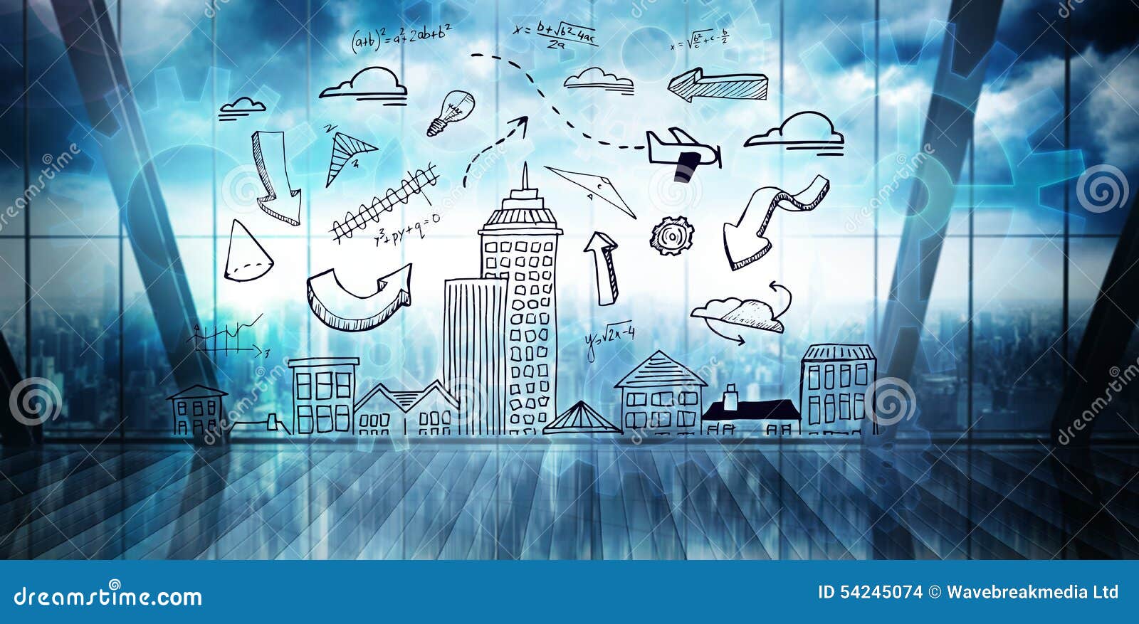 Cityscape Doodle Vector, Sketchy Pen And Ink Drawing Generic City High ...