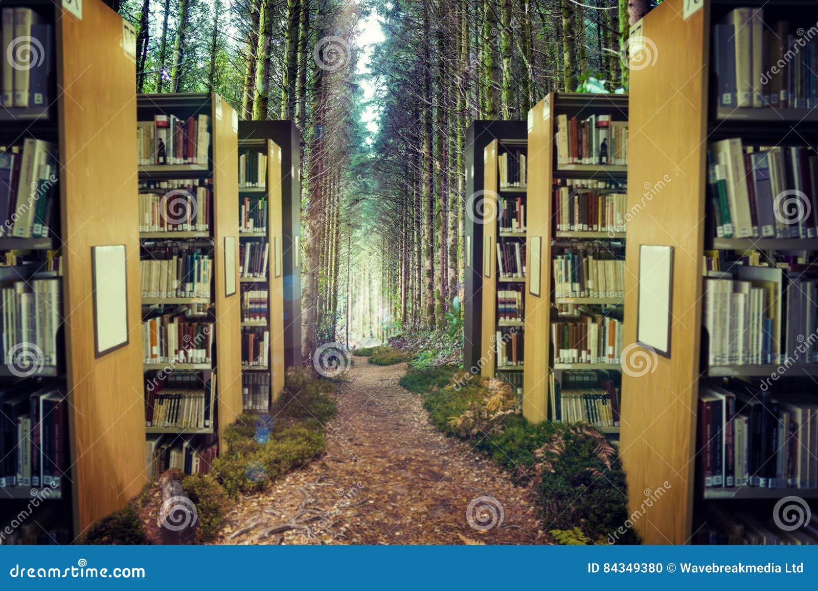 Composite Image of Close Up of a Bookshelf 3d Stock Photo - Image of ...