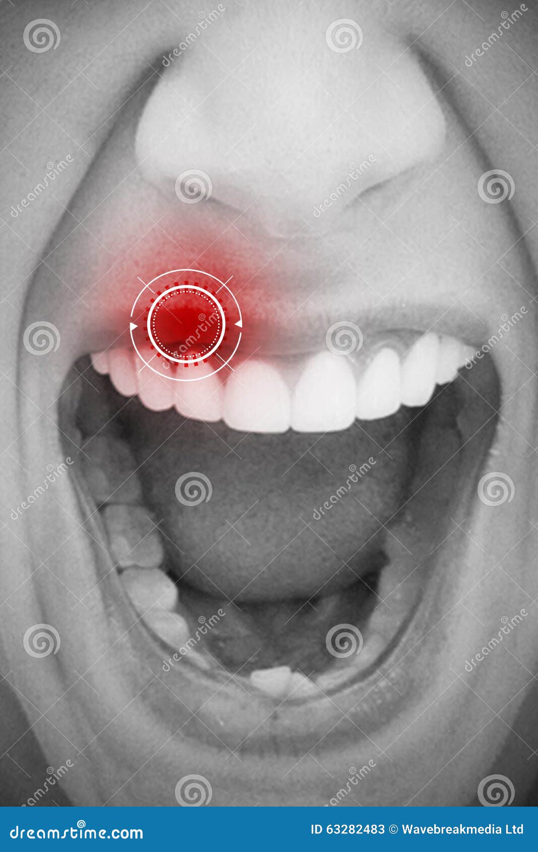 Composite Image of Close Up of Female Mouth Shouting Stock Image ...