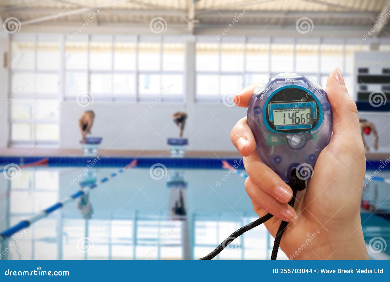 Composite Image of Close Up of a Hand Holding a Timer on a White ...