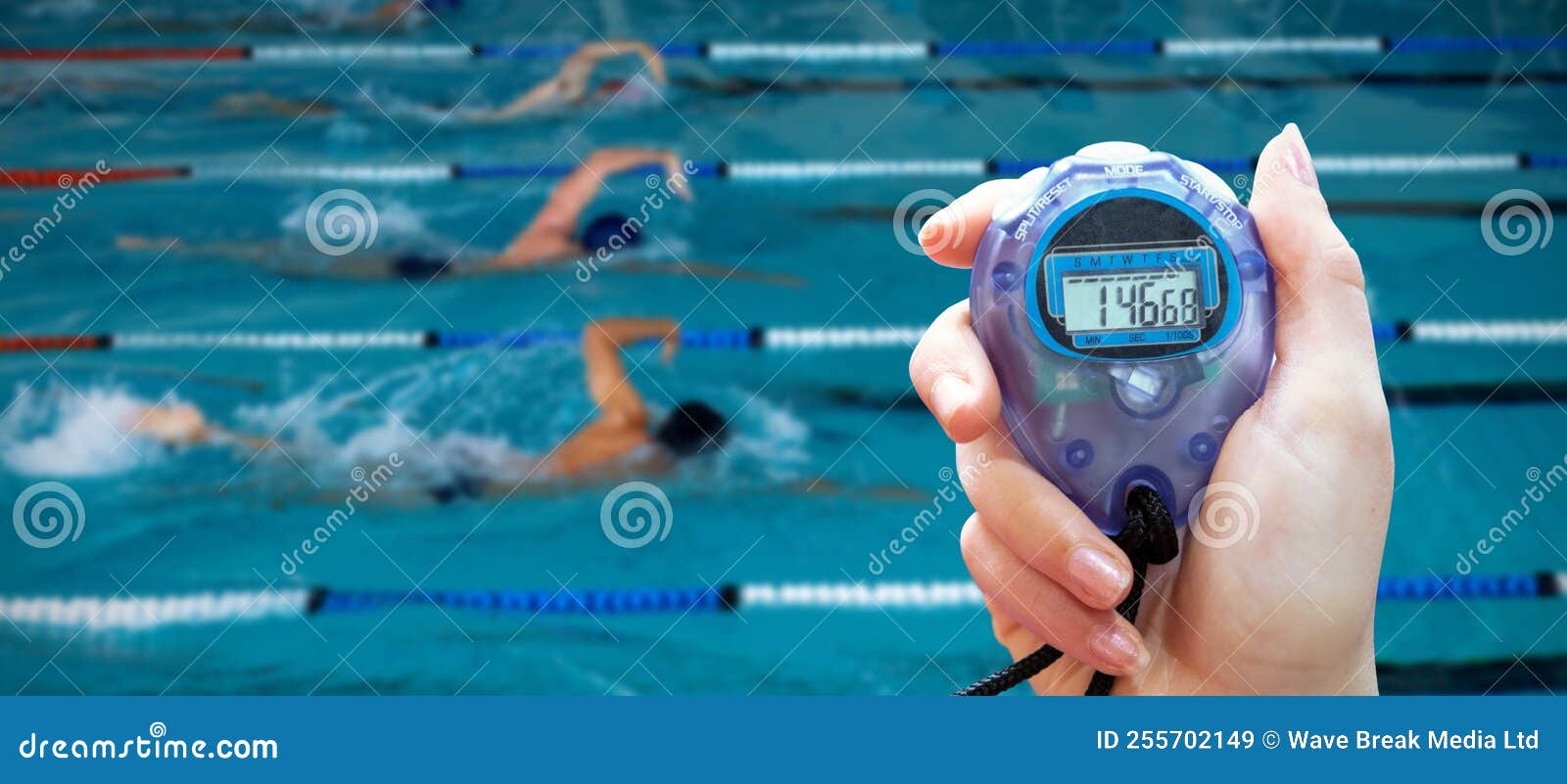 Composite Image of Close Up of a Hand Holding a Timer on a White ...