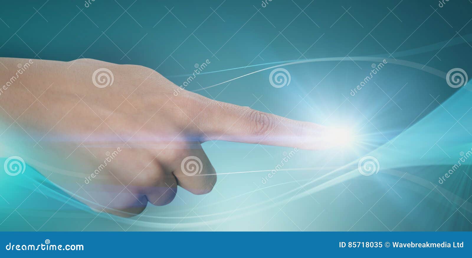 Composite Image of Close-up of Human Hand Pointing Stock Image - Image ...