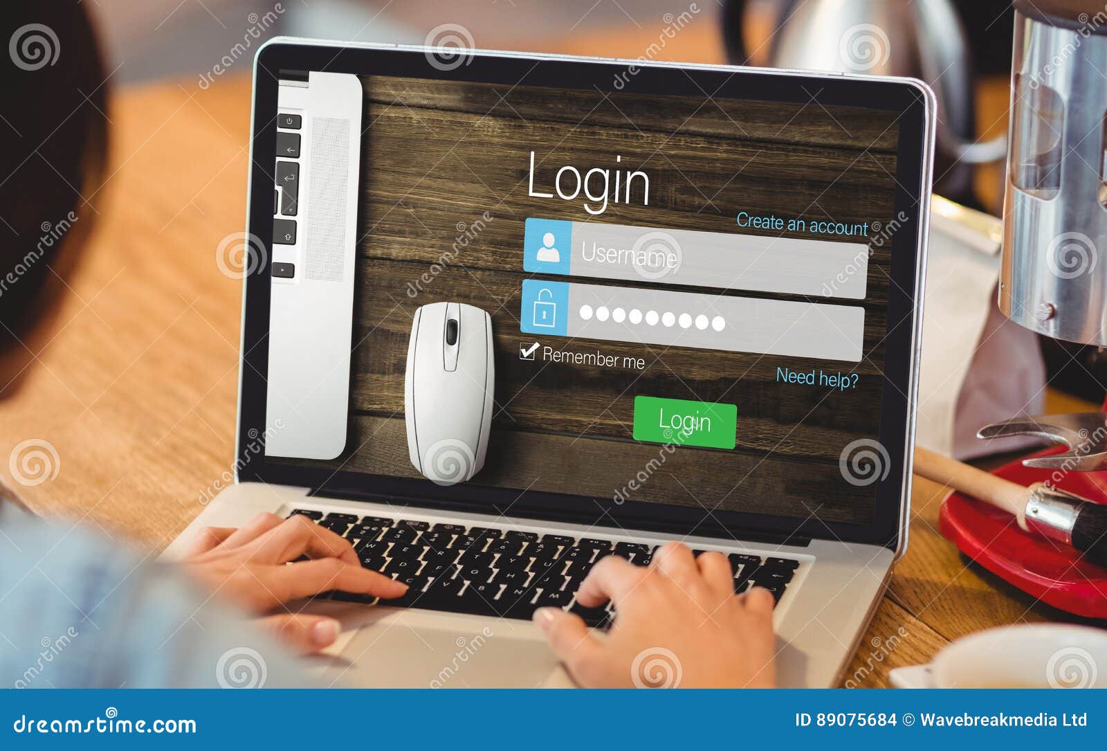 Composite Image of Close-up of Login Page Stock Photo - Image of ...